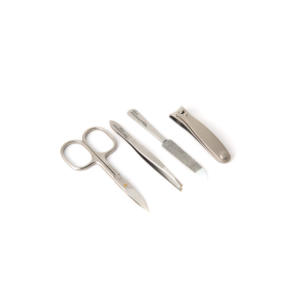 Black Manicure Set with Stainless Steel Implements XS